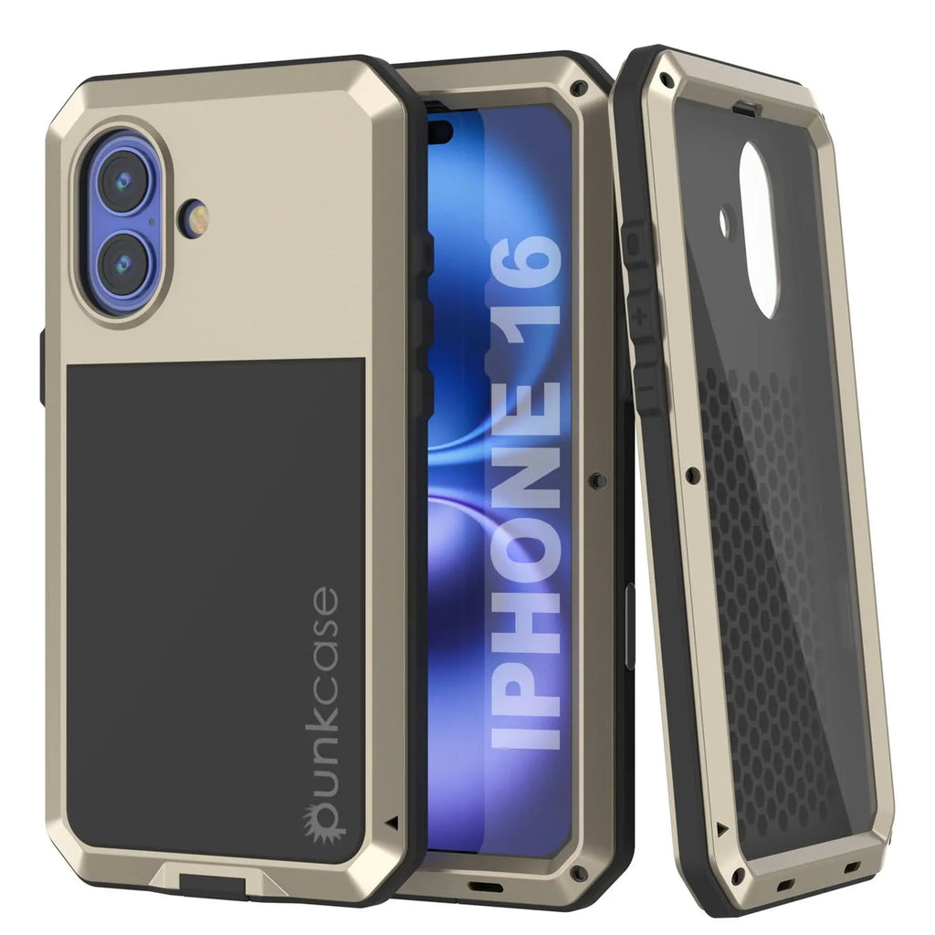 iPhone 16 Metal Case, Heavy Duty Military Grade Armor Cover [shock pro ...