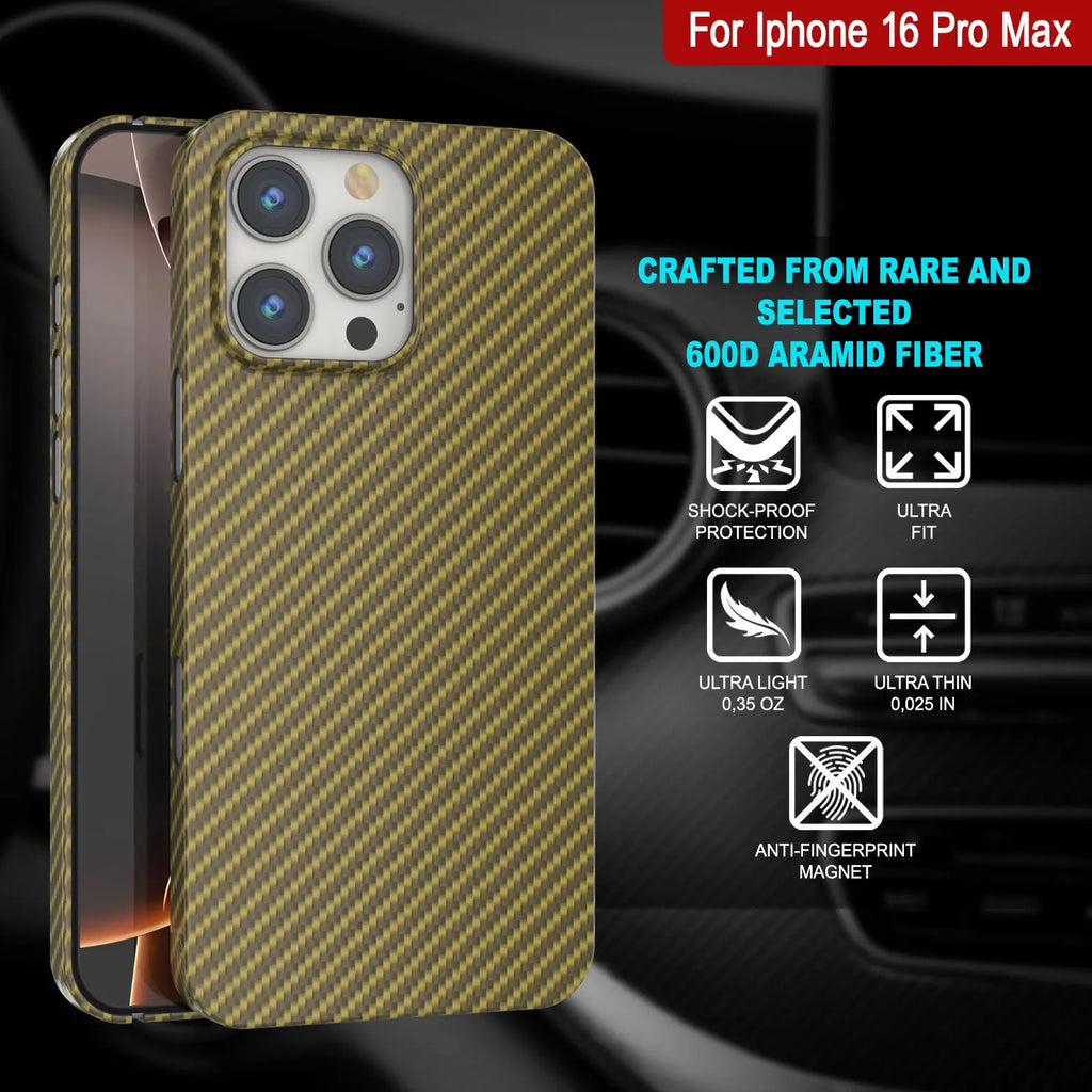 Punkcase iPhone 16 Pro Max Carbon Fiber Case [AramidShield Series] Ult ...