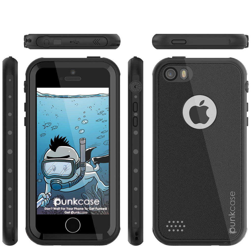 iPhone SE/5S/5 Waterproof Case, PunkCase StudStar Black Case Water ...